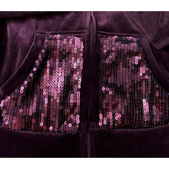 Onque Petite | Jackets & Coats | Purple Velour Jacket With Sequins So ...